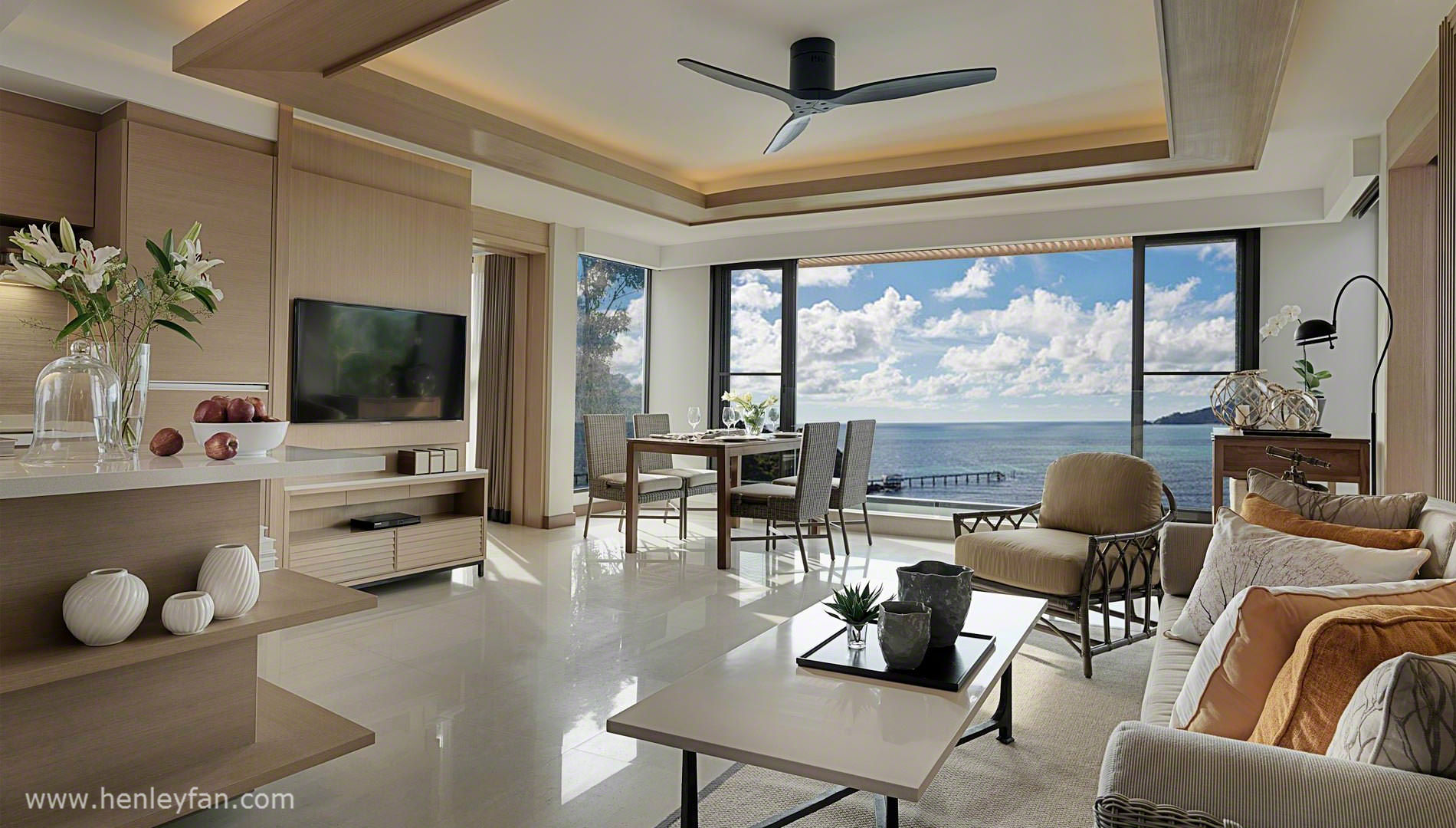 MrKen 3D Solid Wood Designer Low Energy DC Ceiling Fan - 52"/132cm ...